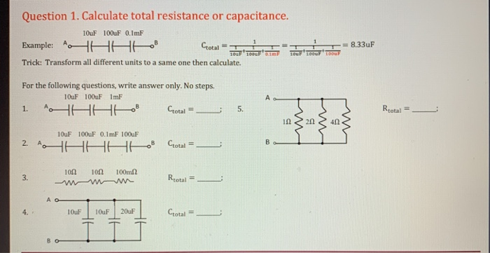 Solved Total capacitance for series and parallel circuits. | Chegg.com