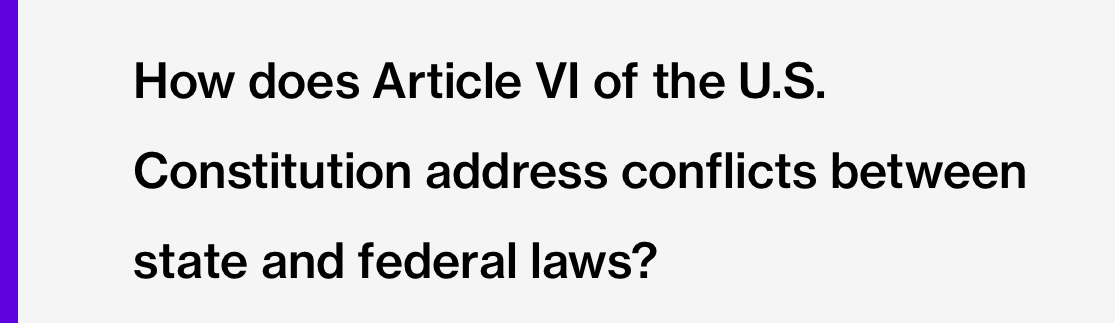 Solved How does Article VI of the U.S.Constitution address | Chegg.com