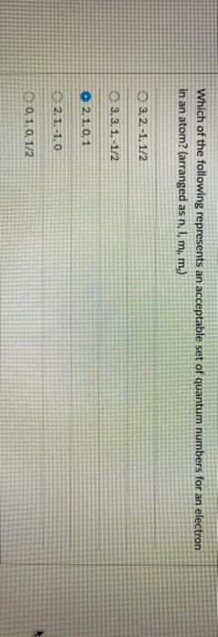 Solved Which of the following represents an acceptable set | Chegg.com