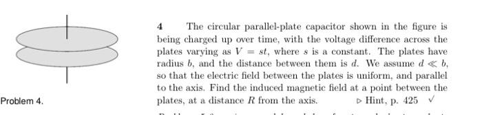 Solved + 4 The circular parallel-plate capacitor shown in | Chegg.com