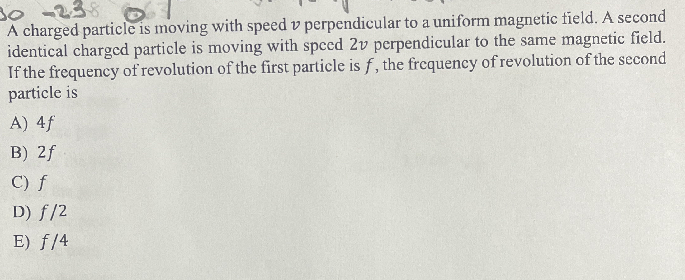 Solved A charged particle is moving with speed v | Chegg.com