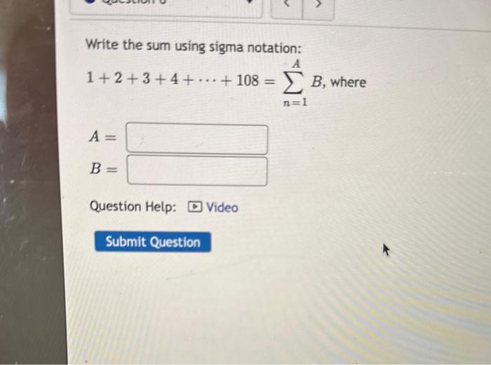 Solved Write the sum using sigma notation: | Chegg.com