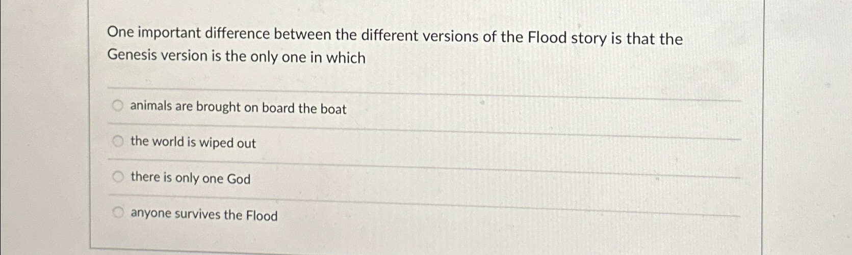 Solved One important difference between the different | Chegg.com