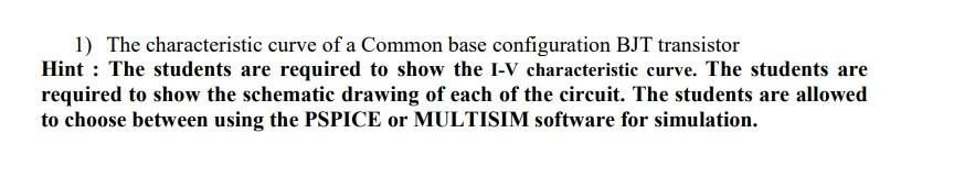 Solved Q1) The characteristic curve of a Common base | Chegg.com