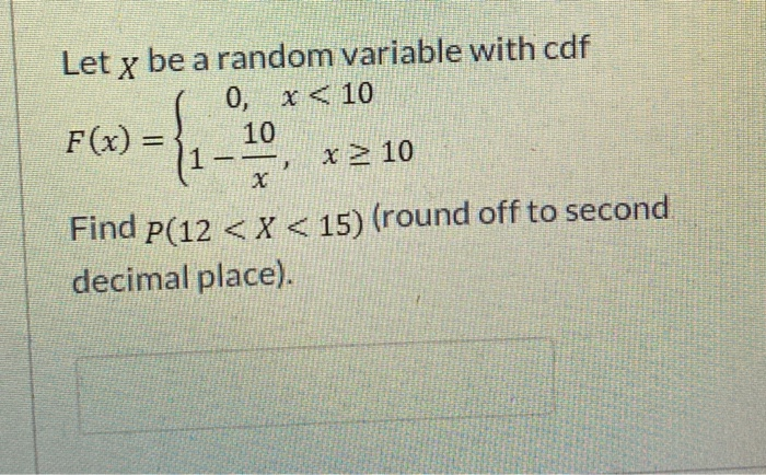 Solved Let y be a random variable with cdf ( 0, x