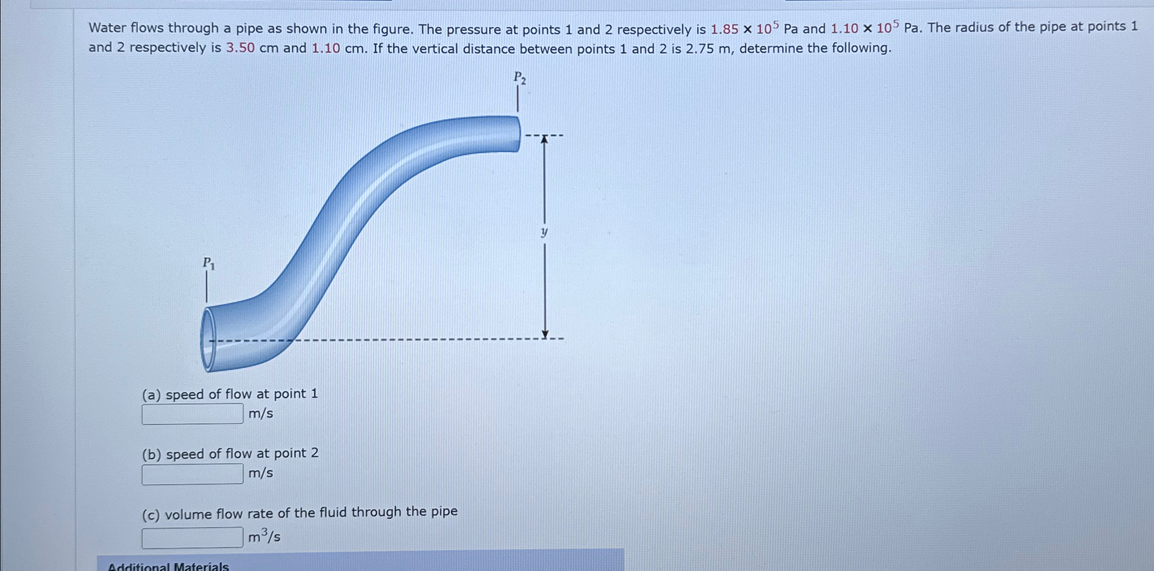 Solved Water flows through a pipe as shown in the figure. | Chegg.com