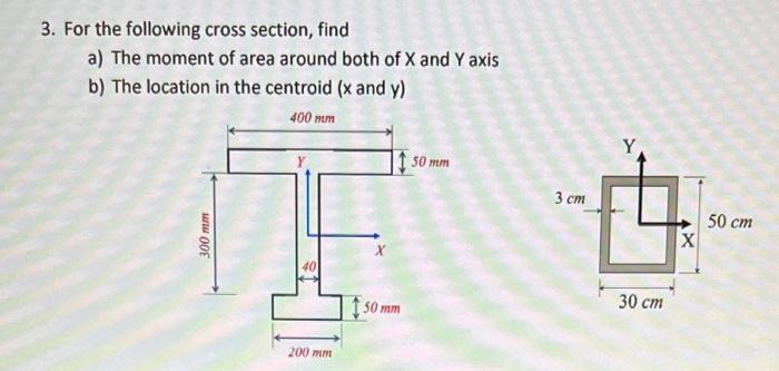 Solved 3. For the following cross section, find a) The | Chegg.com