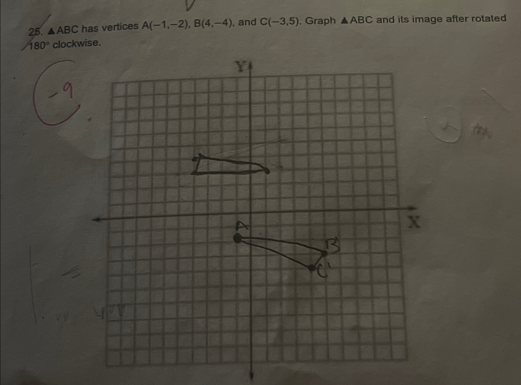 Solved ????ABC ﻿has vertices A(-1,-2),B(4,-4), ﻿and C(-3,5). | Chegg.com