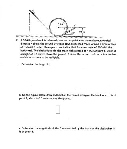 A 0.1-kg block is released from rest at point A as | Chegg.com