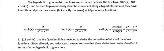 The Hyperbolic Trigonometric Functions Are So Named