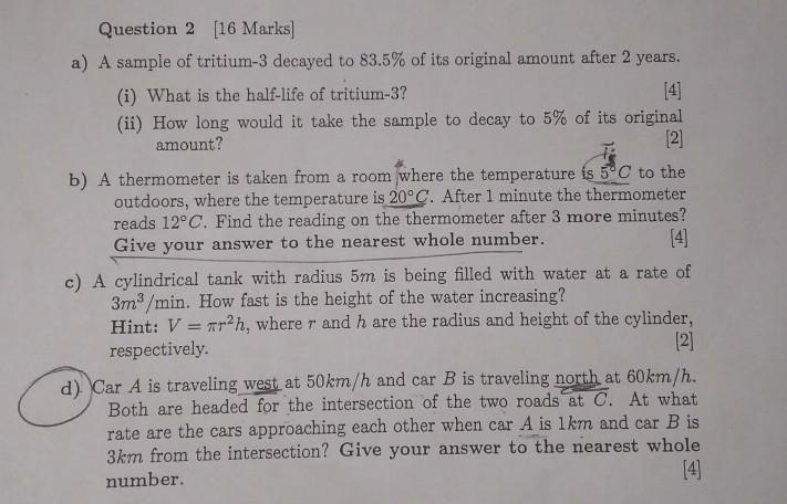 Solved a) A sample of tritium-3 decayed to 83.5% of its | Chegg.com