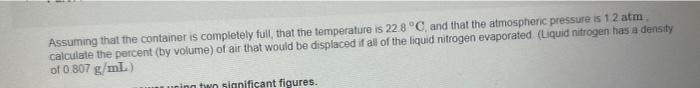 Solved Assuming that the container is completely full, that | Chegg.com