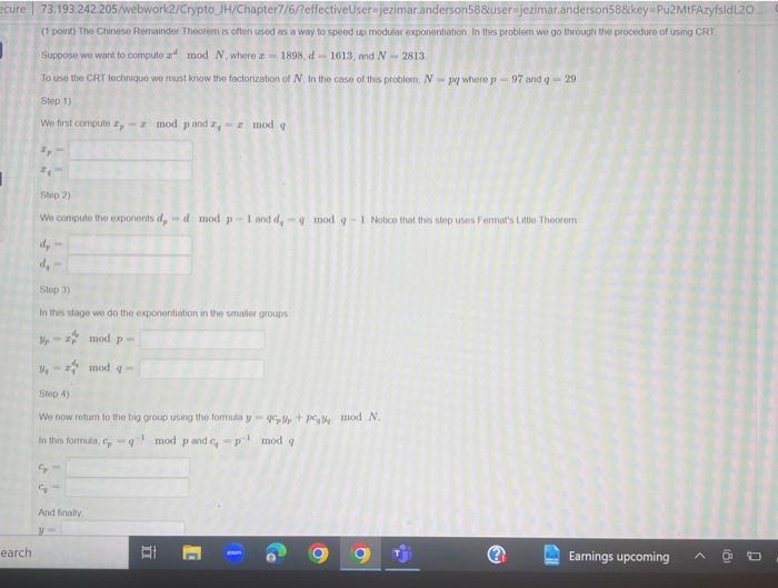 Solved (1 point) The speed of RSA hinges on the ability to | Chegg.com