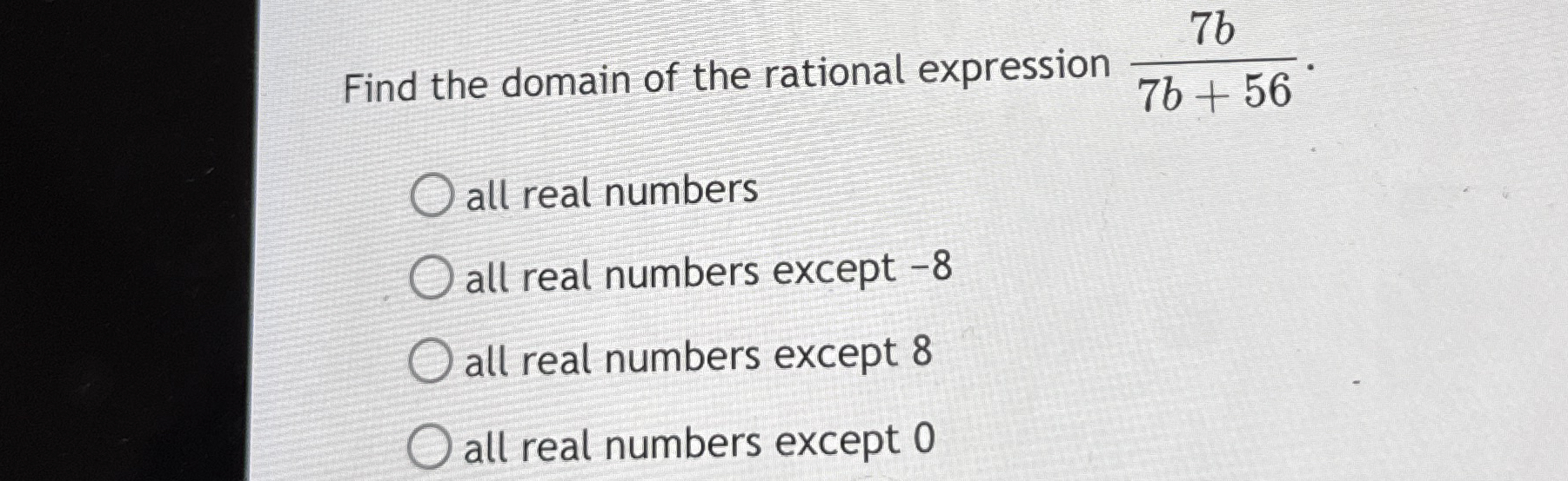 Solved Find the domain of the rational expression | Chegg.com