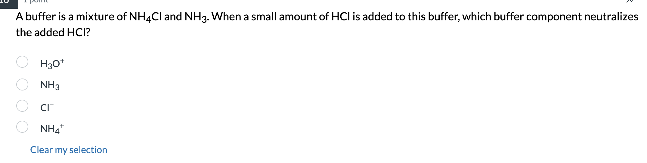 Solved A buffer is a mixture of NH4Cl ﻿and NH3. ﻿When a | Chegg.com