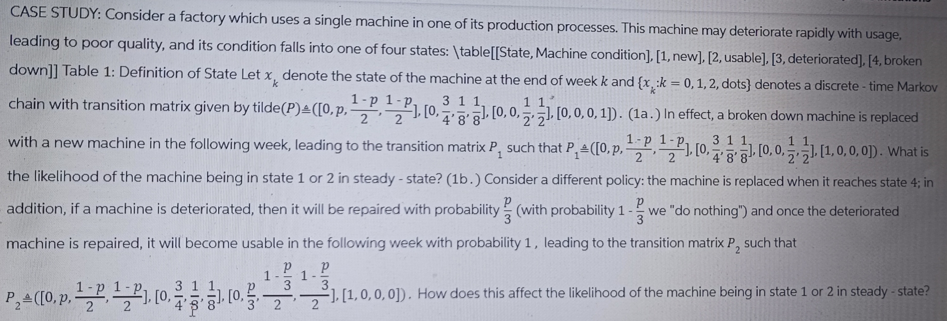 Solved CASE STUDY: Consider a factory which uses a single | Chegg.com
