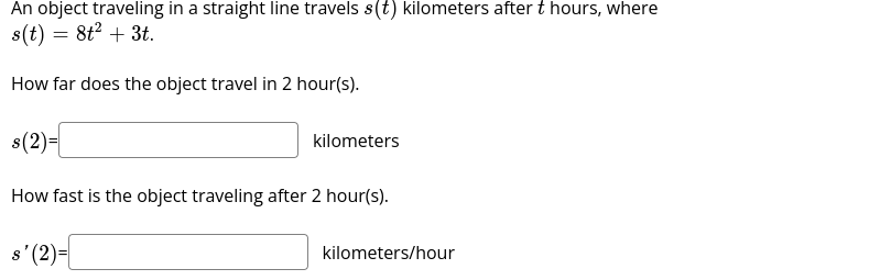 Solved An object traveling in a straight line travels s(t) | Chegg.com