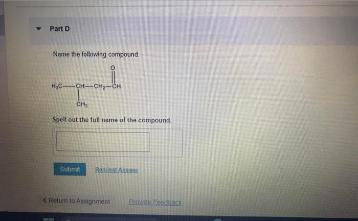 Solved Name the following compound. Spell out the full name | Chegg.com
