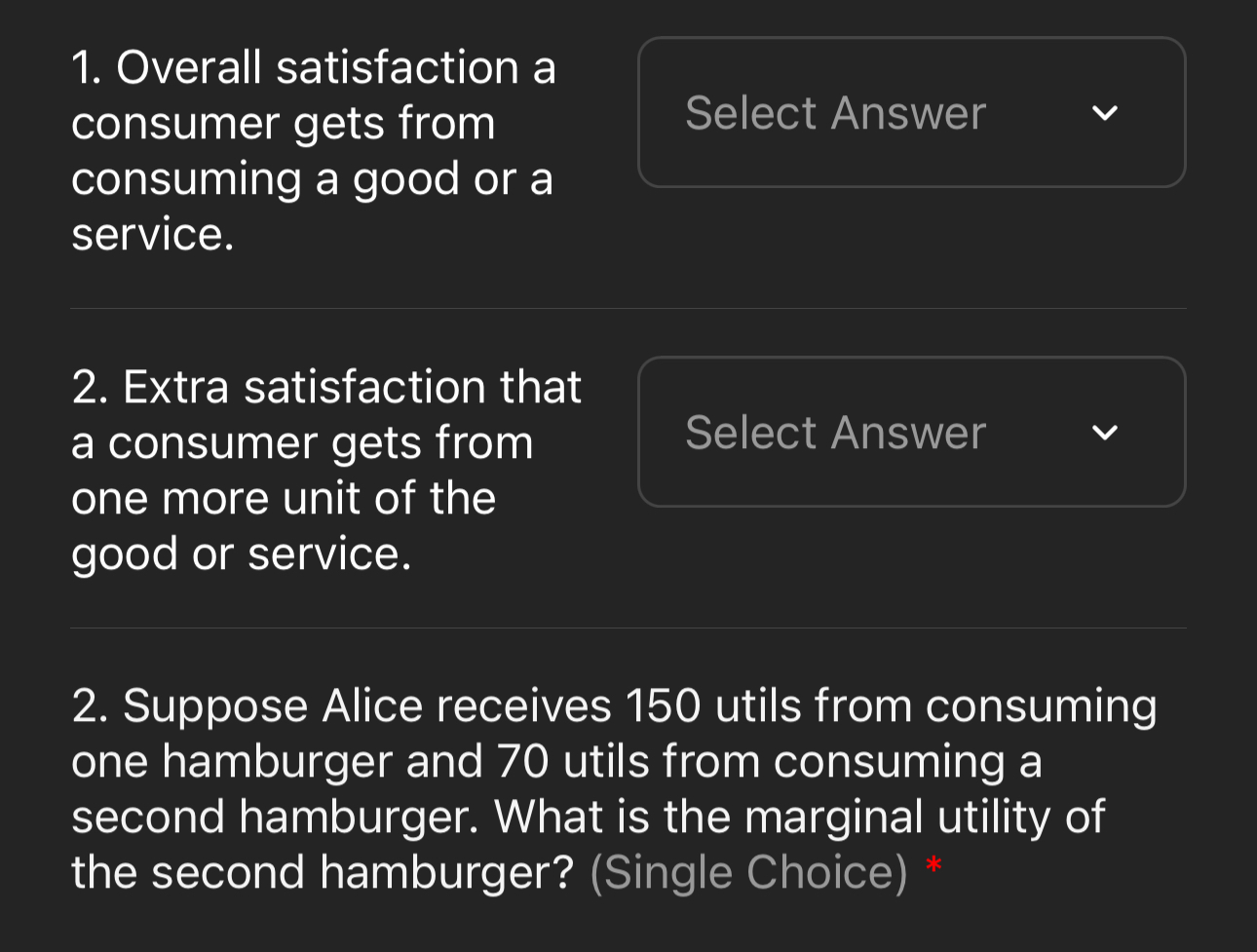 Solved Overall satisfaction a consumer gets from consuming a | Chegg.com