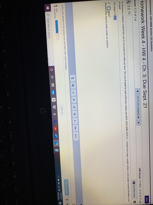 Solved Mathematics 1401/0996 Section 232 Statistics Save | Chegg.com