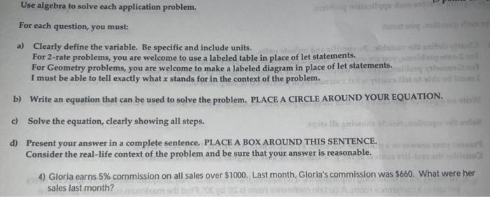 Solved For each question, you must: a) Clearly define the | Chegg.com