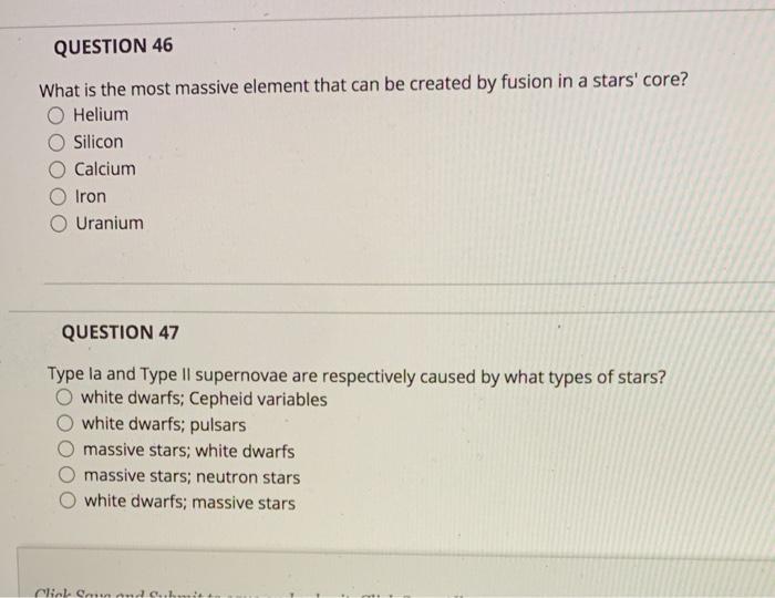 Solved QUESTION 46 What is the most massive element that can | Chegg.com