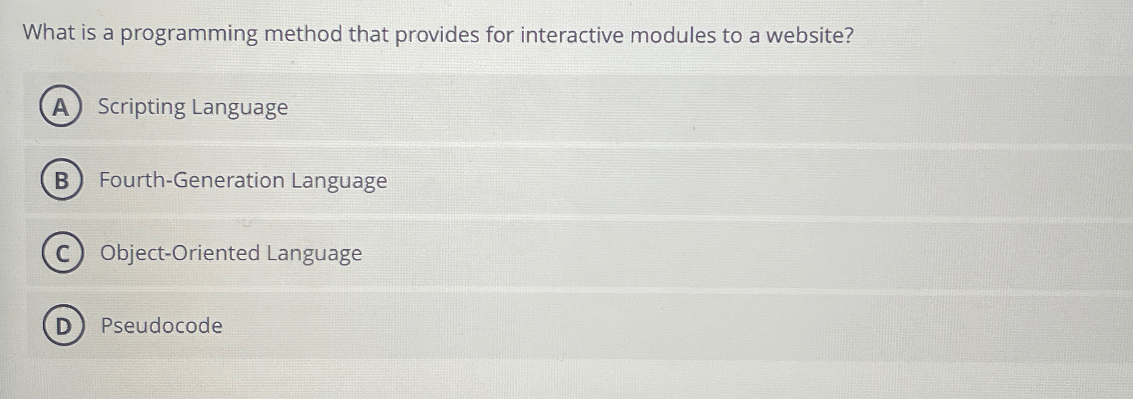 Solved What is a programming method that provides for | Chegg.com