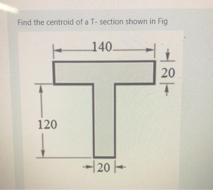 Solved Find the centroid of a T- section shown in Fig 140 20 | Chegg.com