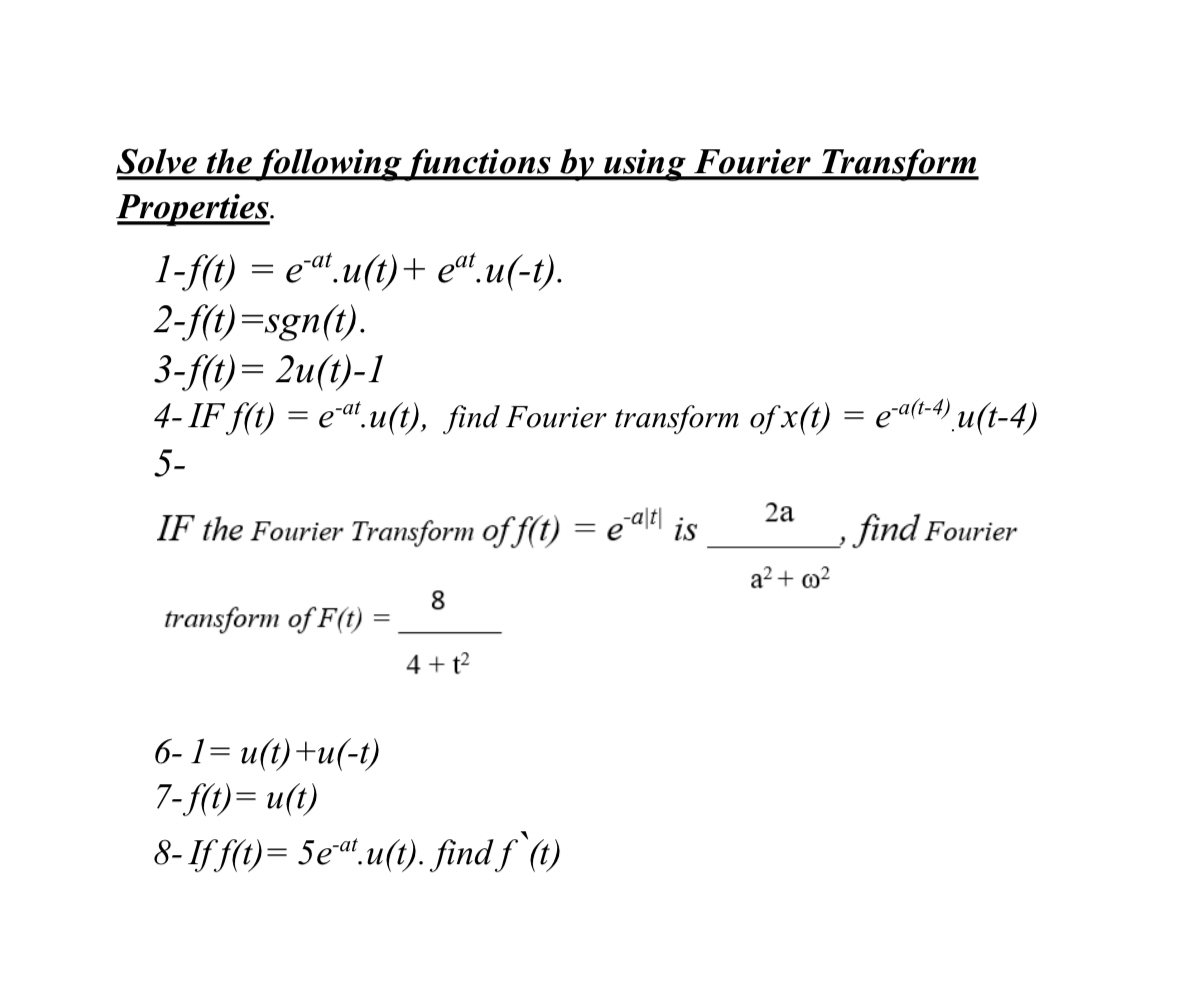Solved Solve the following functions by using Fourier | Chegg.com