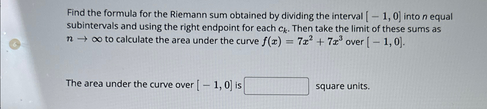 Solved Find the formula for the Riemann sum obtained by | Chegg.com