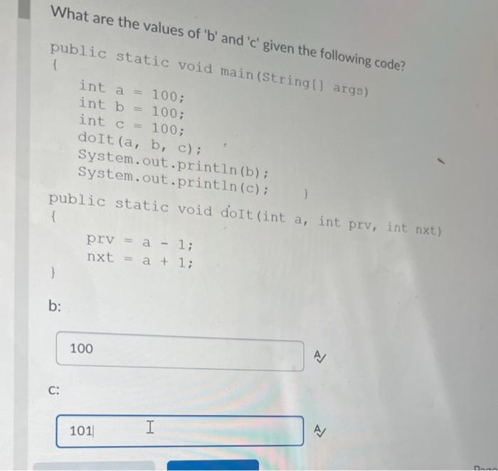 Solved What are the values of ' b ' and ' c ' given the | Chegg.com