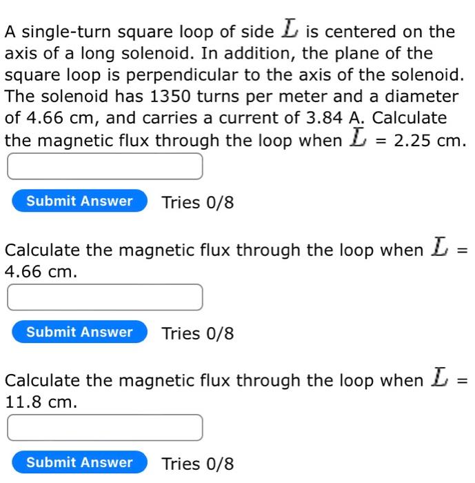Solved A single-turn square loop of side L is centered on | Chegg.com