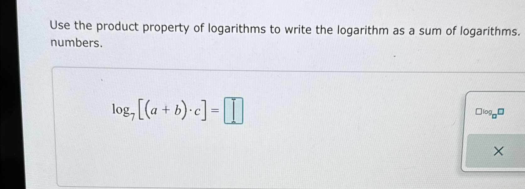 Solved Use the product property of logarithms to write the | Chegg.com