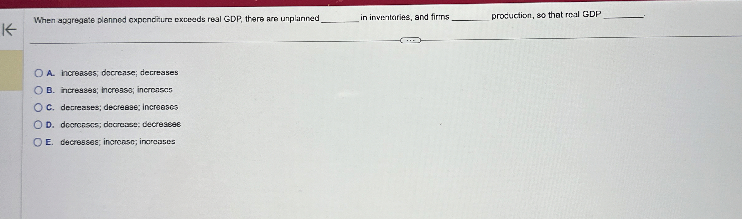 Solved When aggregate planned expencinutA. ﻿increases; | Chegg.com