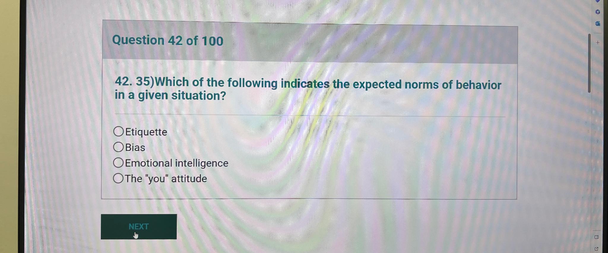 Solved Question 42 ﻿of 10042. 35)Which of the following | Chegg.com
