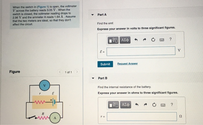 Solved When the switch in (Figure 1) is open, the voltmeter | Chegg.com