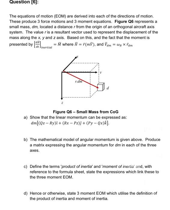 Solved The equations of motion (EOM) are derived into each | Chegg.com