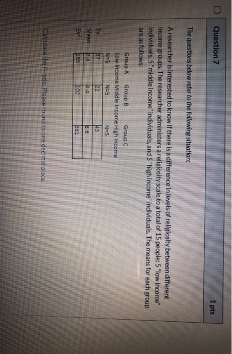 Solved D 1 pts Question 7 The questions below refer to the | Chegg.com Solved D 1 pts Question 7 The questions below refer to the | Chegg.com
