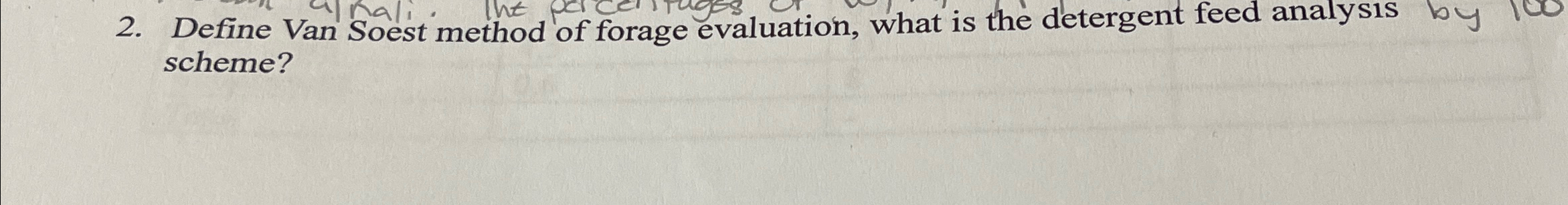 Solved Define Van Soest method of forage evaluation, what is | Chegg.com