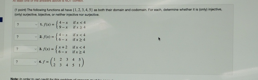 Solved (1 ﻿point) ﻿The following functions all have | Chegg.com