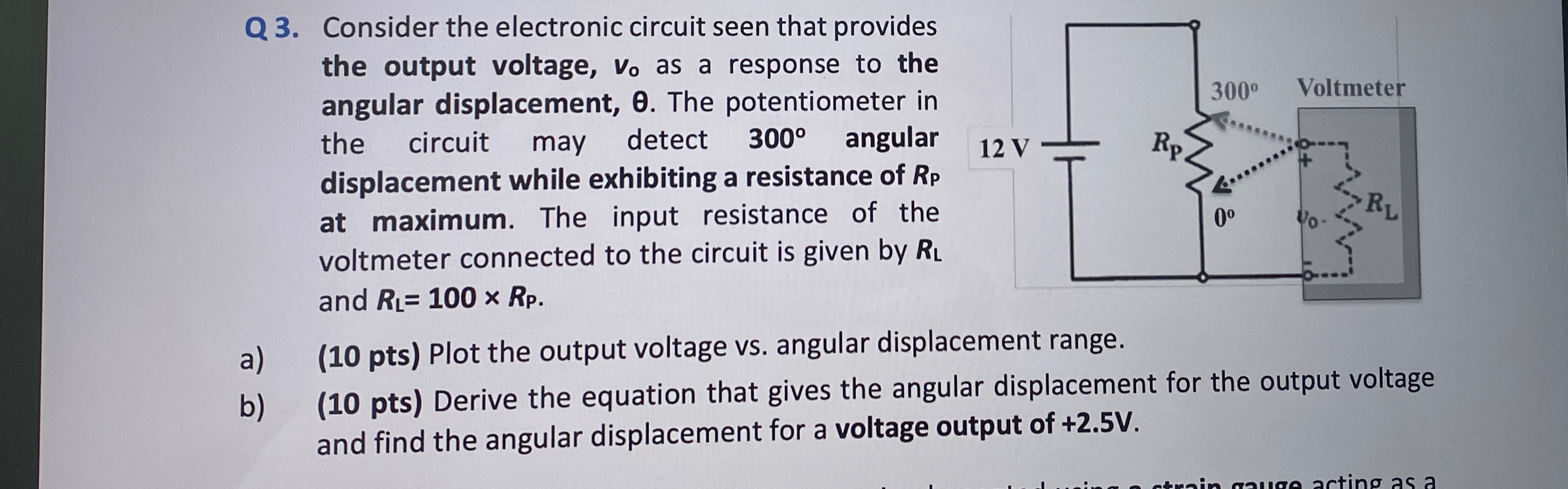Solved Q 3. ﻿Consider the electronic circuit seen that | Chegg.com