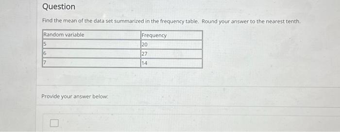 Solved Find the mean of the data set summarized in the | Chegg.com