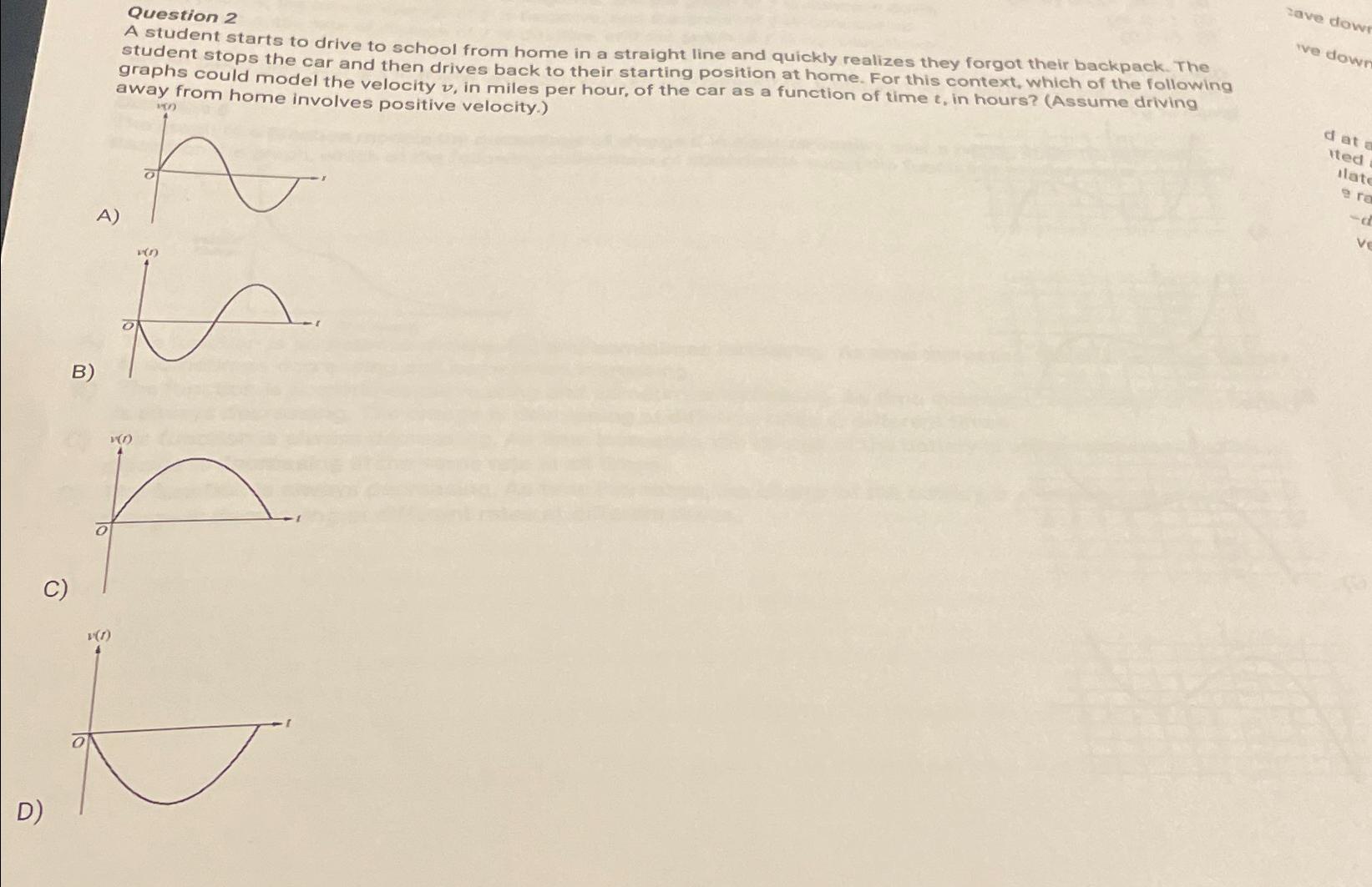 Solved Question 2A student starts to drive to school from | Chegg.com