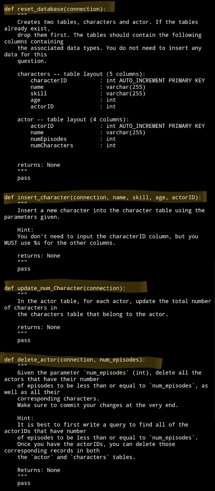 how to do using pymysql | Chegg.com