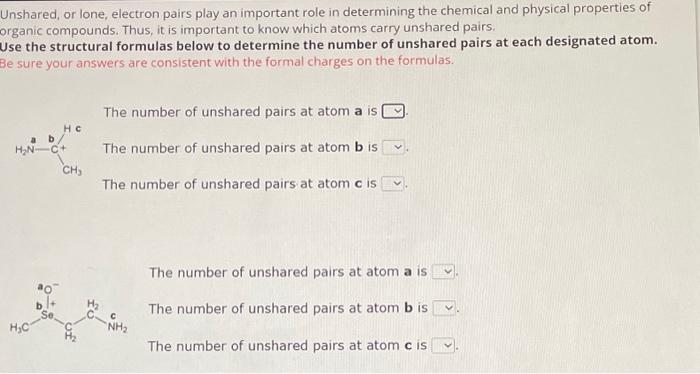 Solved Unshared, or lone, electron pairs play an important | Chegg.com