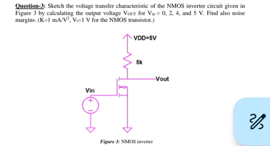 Solved Question-3: Sketch the voltage transfer | Chegg.com Solved Question-3: Sketch the voltage transfer | Chegg.com