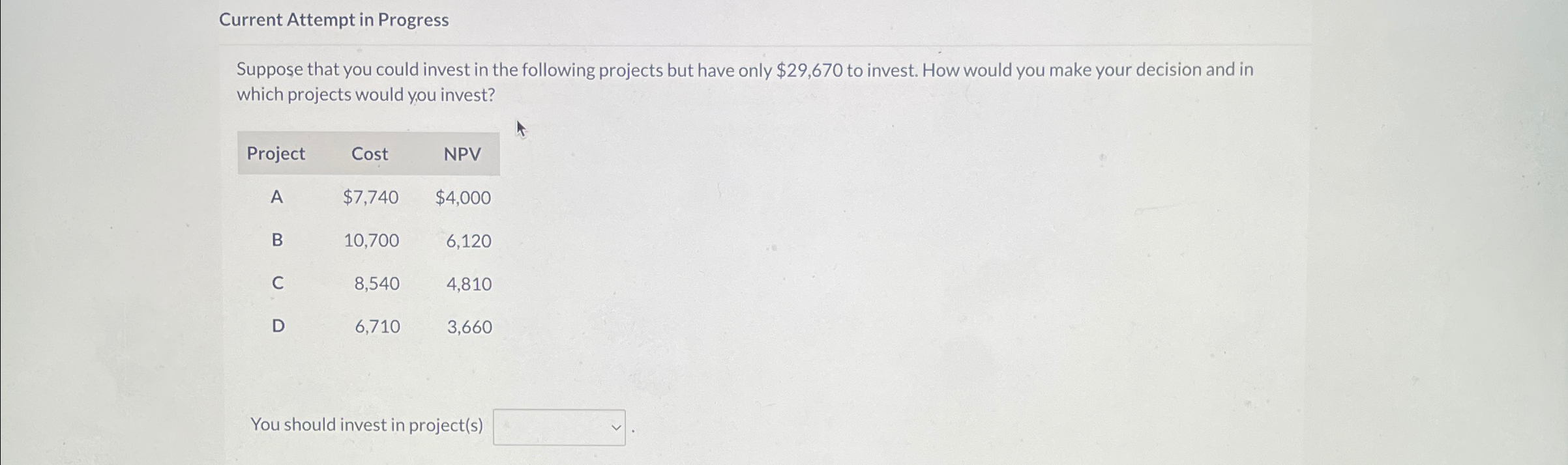 Solved Current Attempt in ProgressSuppose that you could | Chegg.com