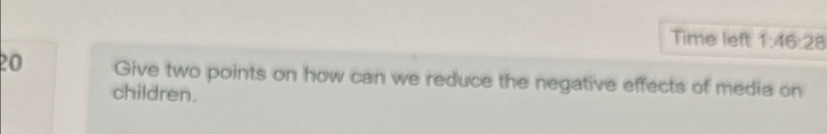 Solved Time left 1:46.28Give two points on how can we reduce | Chegg.com