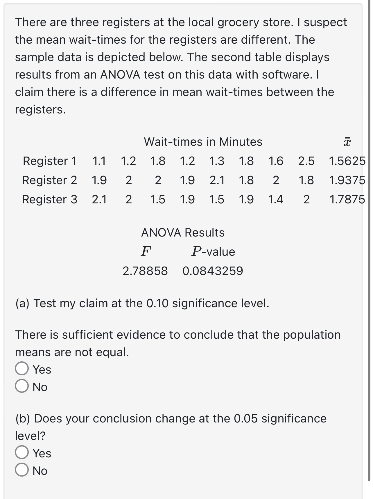 Solved There are three registers at the local grocery store. | Chegg.com