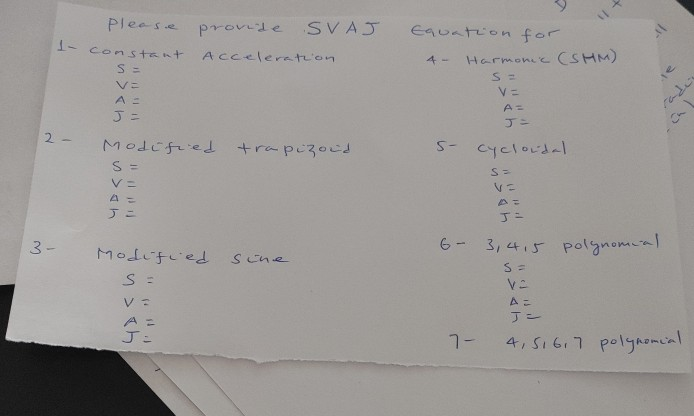 Solved Equation for Please provide SVAJ 1- constant | Chegg.com